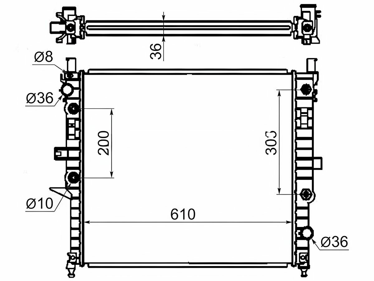 Радиатор охлаждения двигателя для Мерседес ML 230, 320, 350, 400 CDI, 430 арт MB0005 SAT