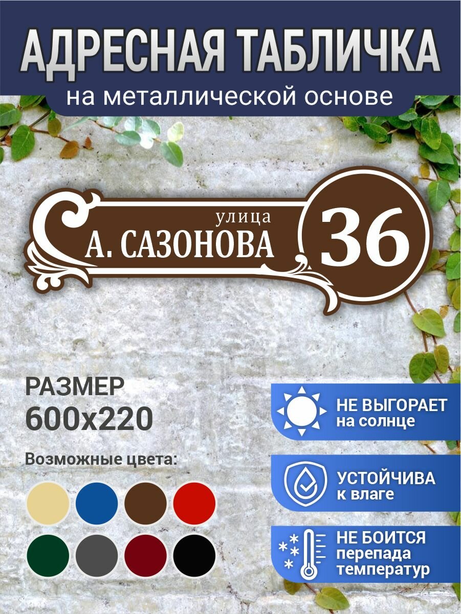 Адресная табличка на дом металлическая 60*22 см