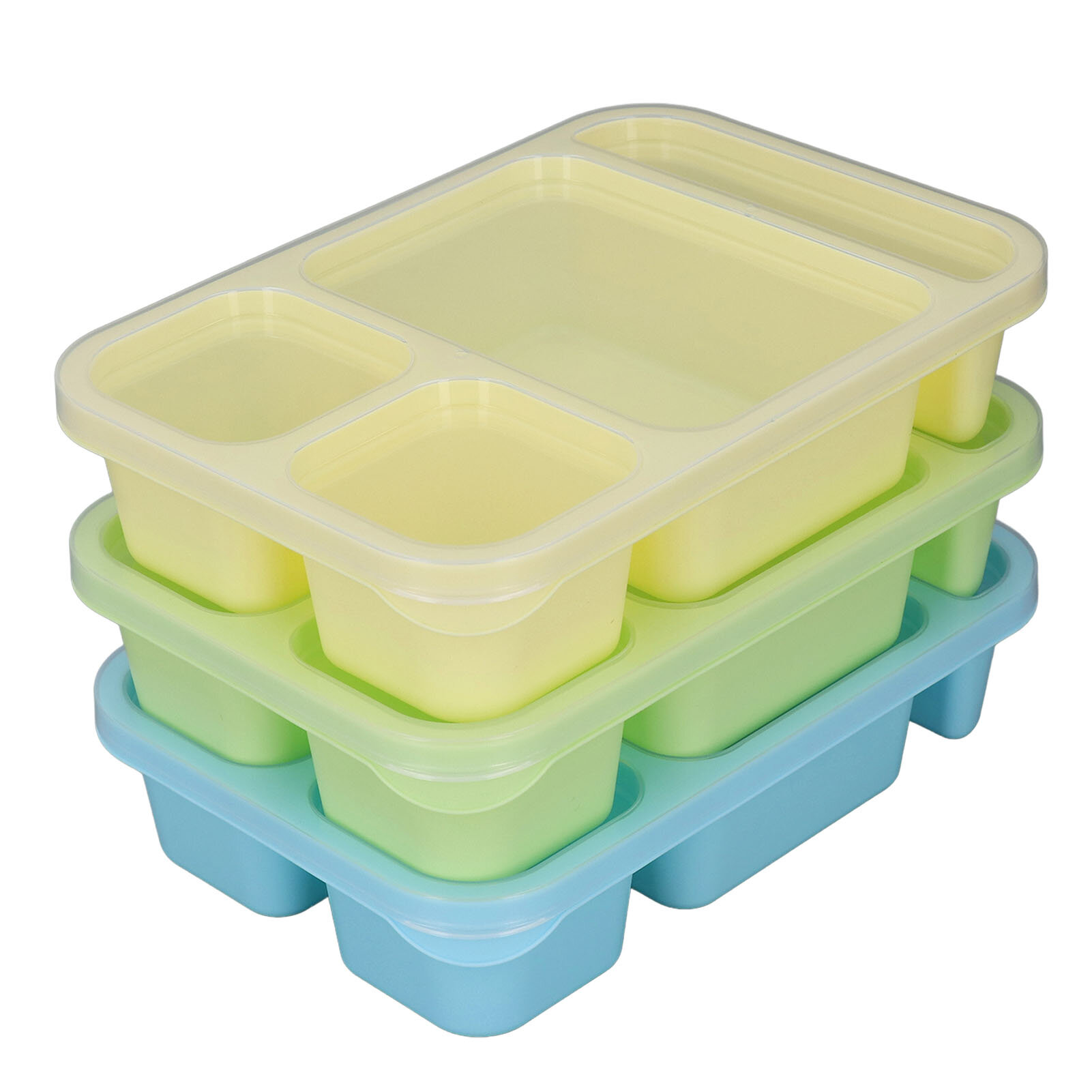 Ланч-боксы Bento с крышкой, защищающей от пыли, для соусов, 4 отделения, контейнер для приготовления и хранения еды, контейнер для перекусов, для школы, работы, путешествий.