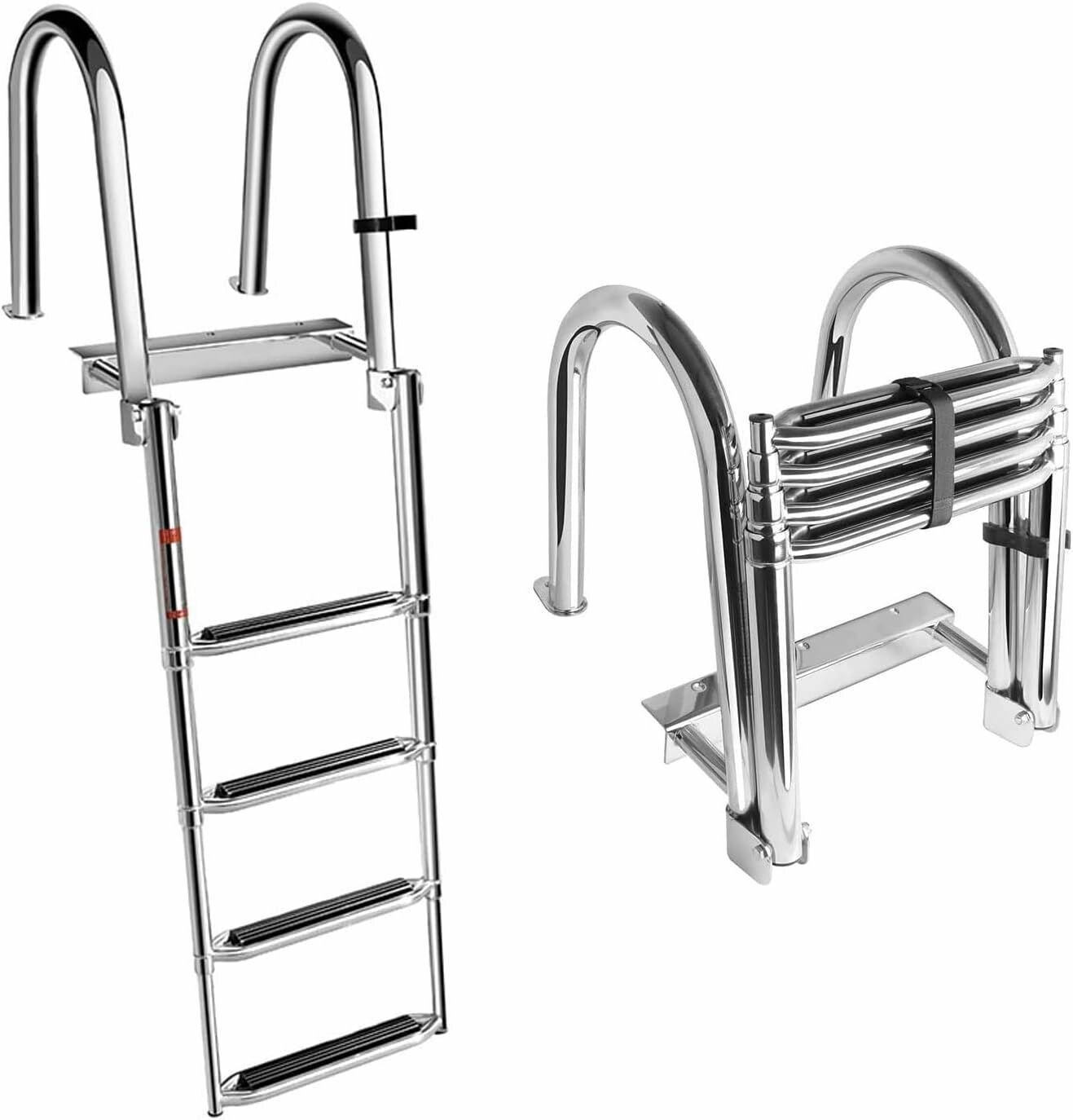 4-ступенчатая лестница для бассейна из нержавеющей стали с нескользящими ступенями