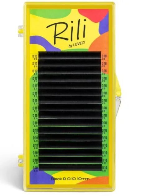 Ресницы черные Rili, D 0.10 одна длина 16 mm (16 линий)