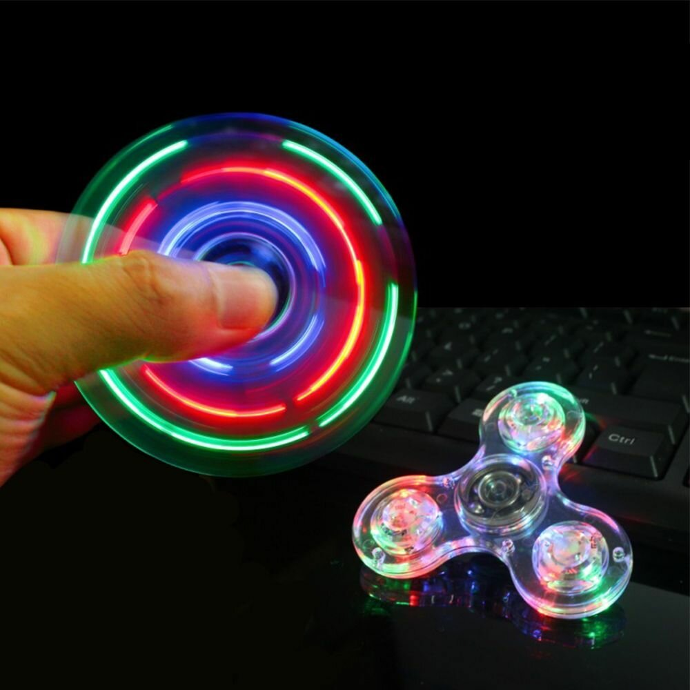 Светящаяся металлическая пальцевая гироскопическая декомпрессионная игрушка, Механический Fidget Hand Finger Spinner