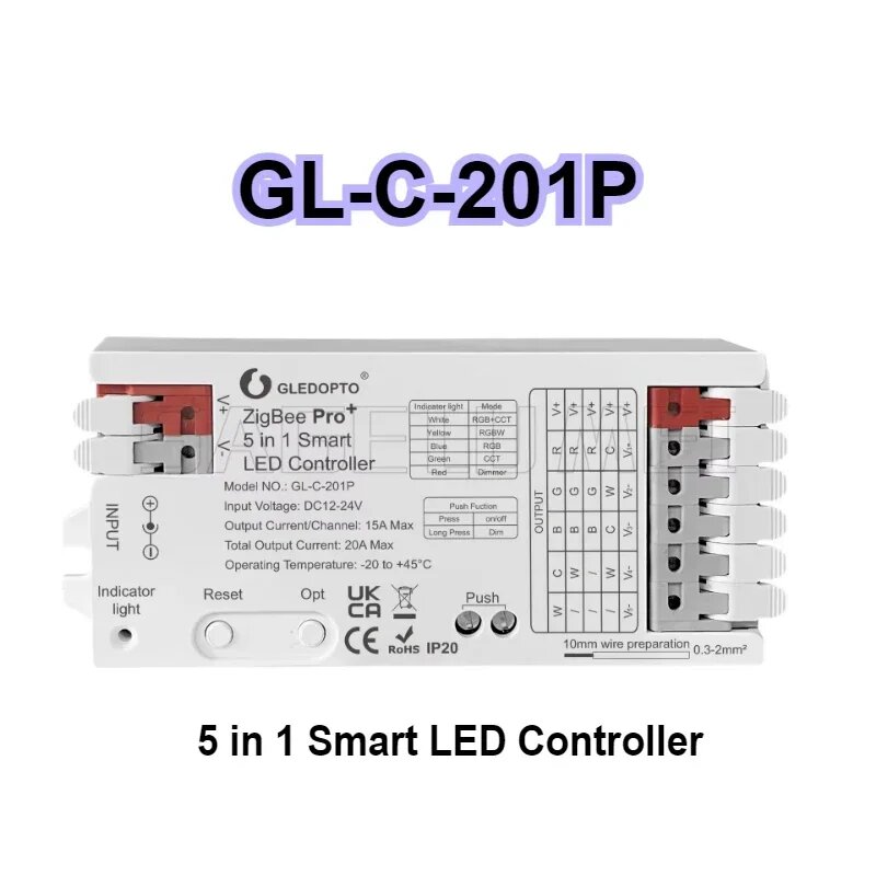 RGB-контроллер GLEDOPTO ZigBee3.0 Pro+ GL-C-201P