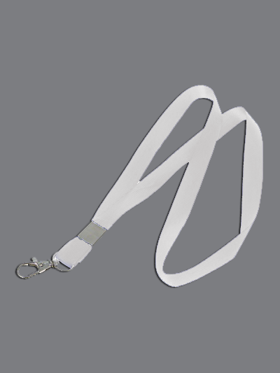 Ланьярд Badgestock - лента для бейджа с карабином-люкс 11 мм, белый, 10 шт