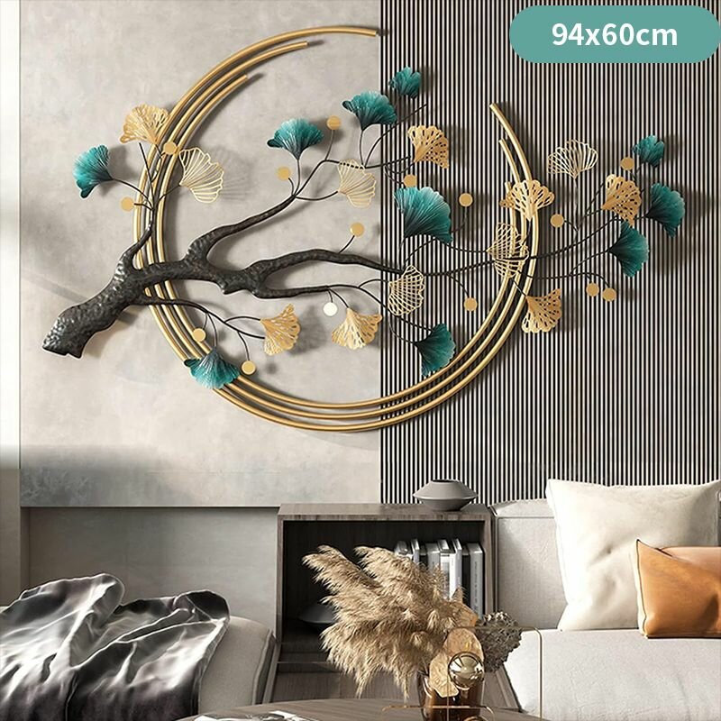 Декоративные настенные панели, крупное растение гинкго билоба, декоративные картины из кованого железа8