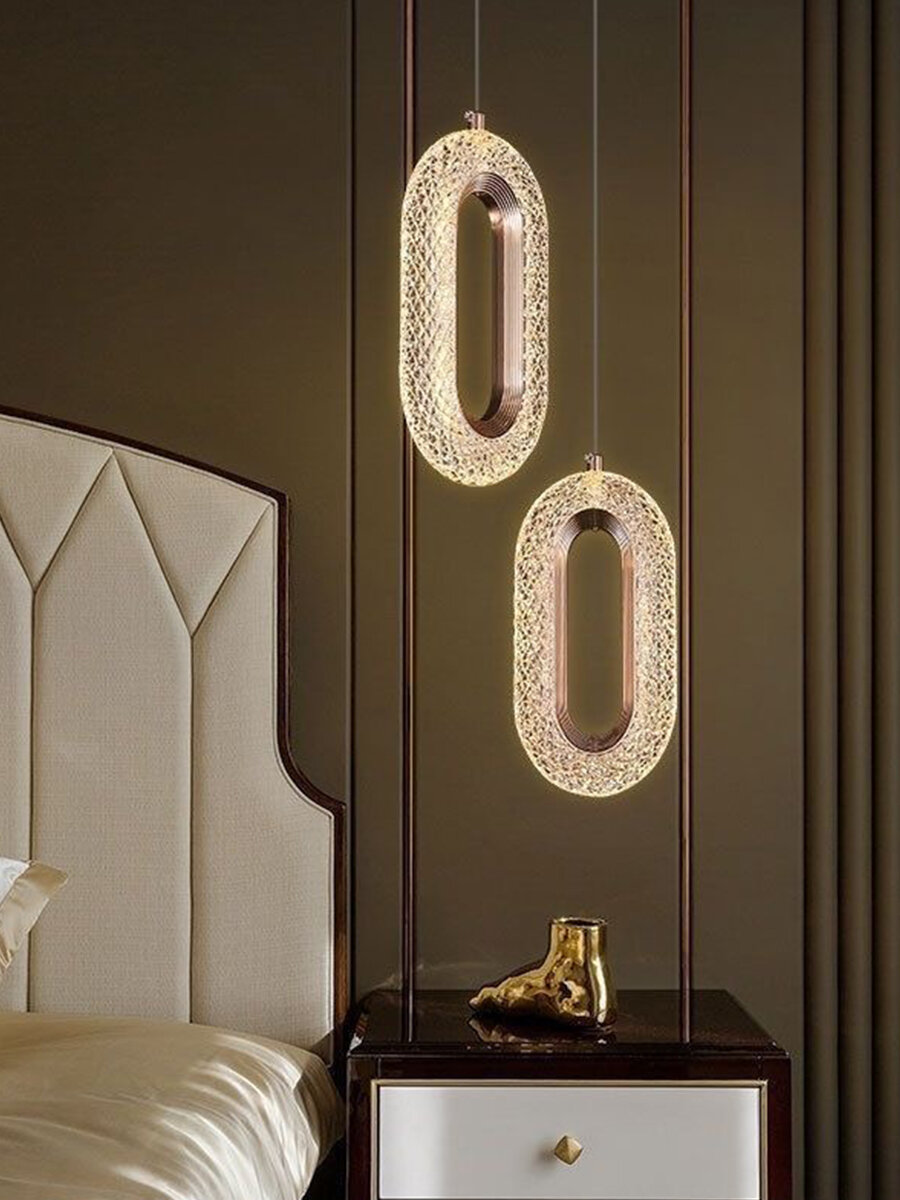 Длинная люстра, подвесные светильники для лестницы, кухонные светильники, 2 головка, LED, 16 Вт, 15 см