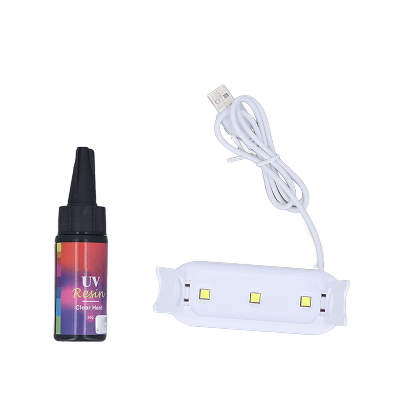 Комплект УФ-смолы, лампа для отверждения, 25 г, набор УФ-клея для изготовления ювелирных изделий, чехлов для телефонов, для рукоделия, для начинающих мастеров, красная бирка