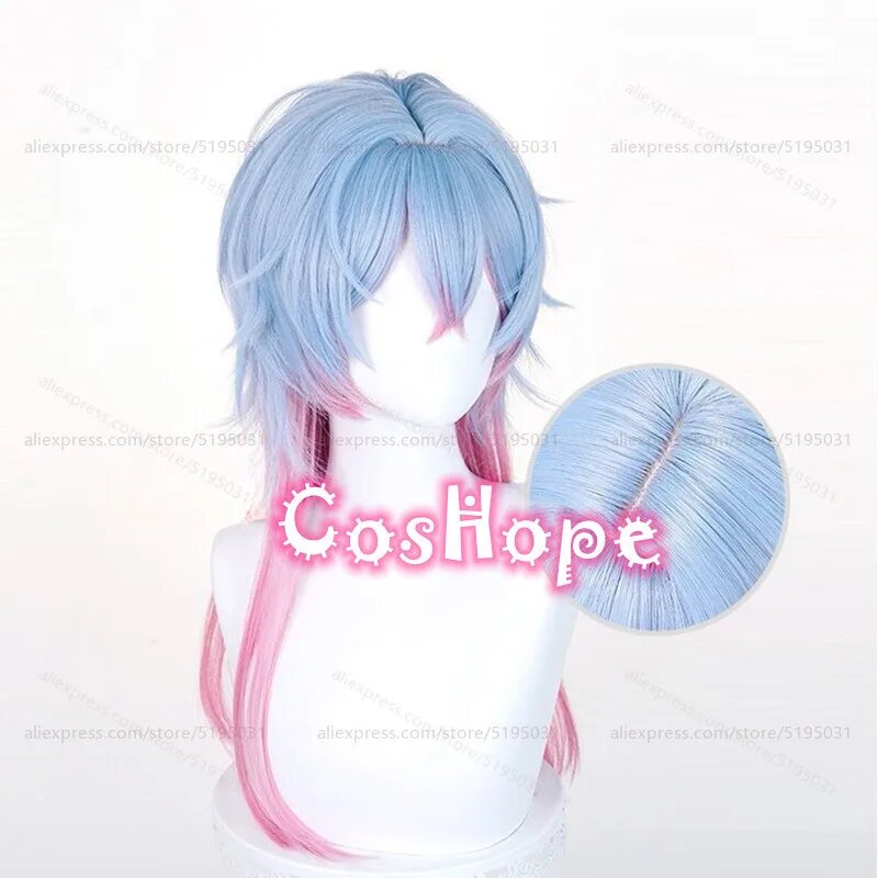 Miku Rabbit Hole Косплей Мужской Парик 65 см Синий Розовый Парик Градиента Косплей Аниме Термостойкие Синтетические Парики для Хэллоуина Костюм