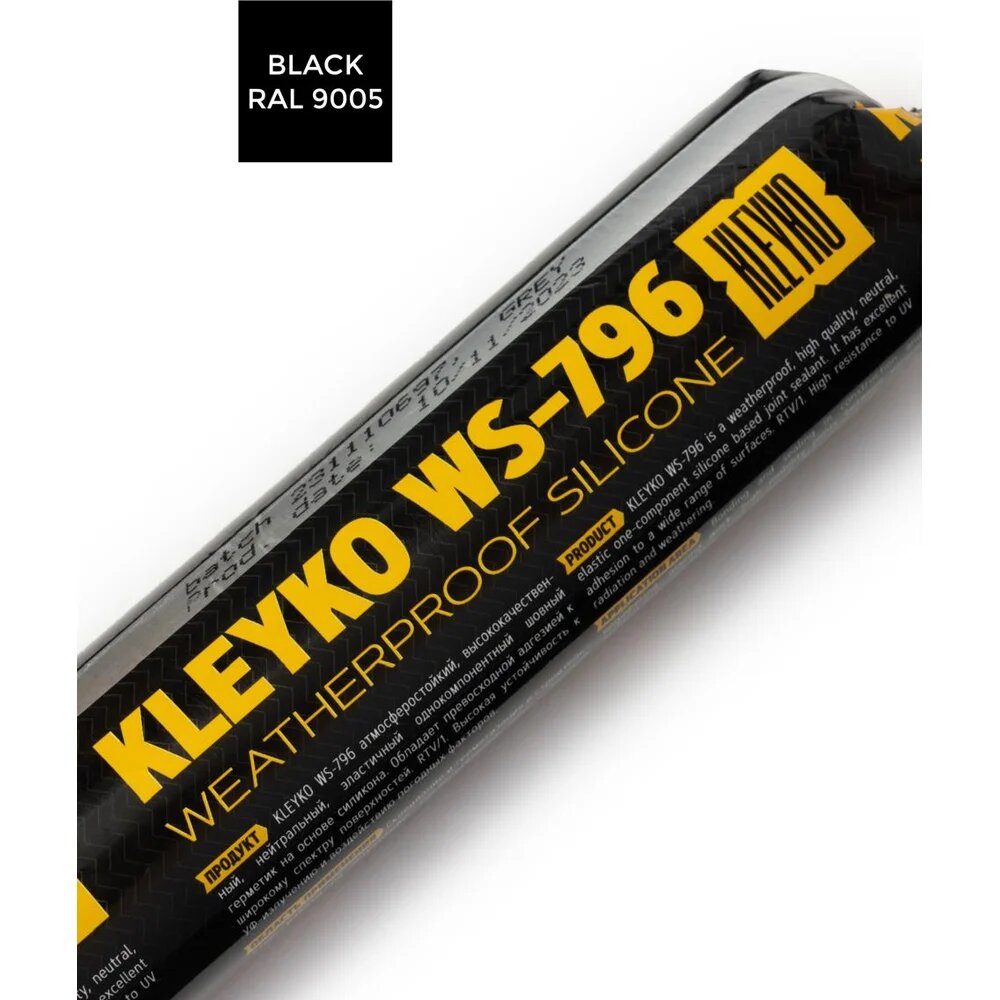 KLEYKO Атмосферостойкий силиконовый нейтральный герметик WS-796 590 мл чёрный 00-00000050