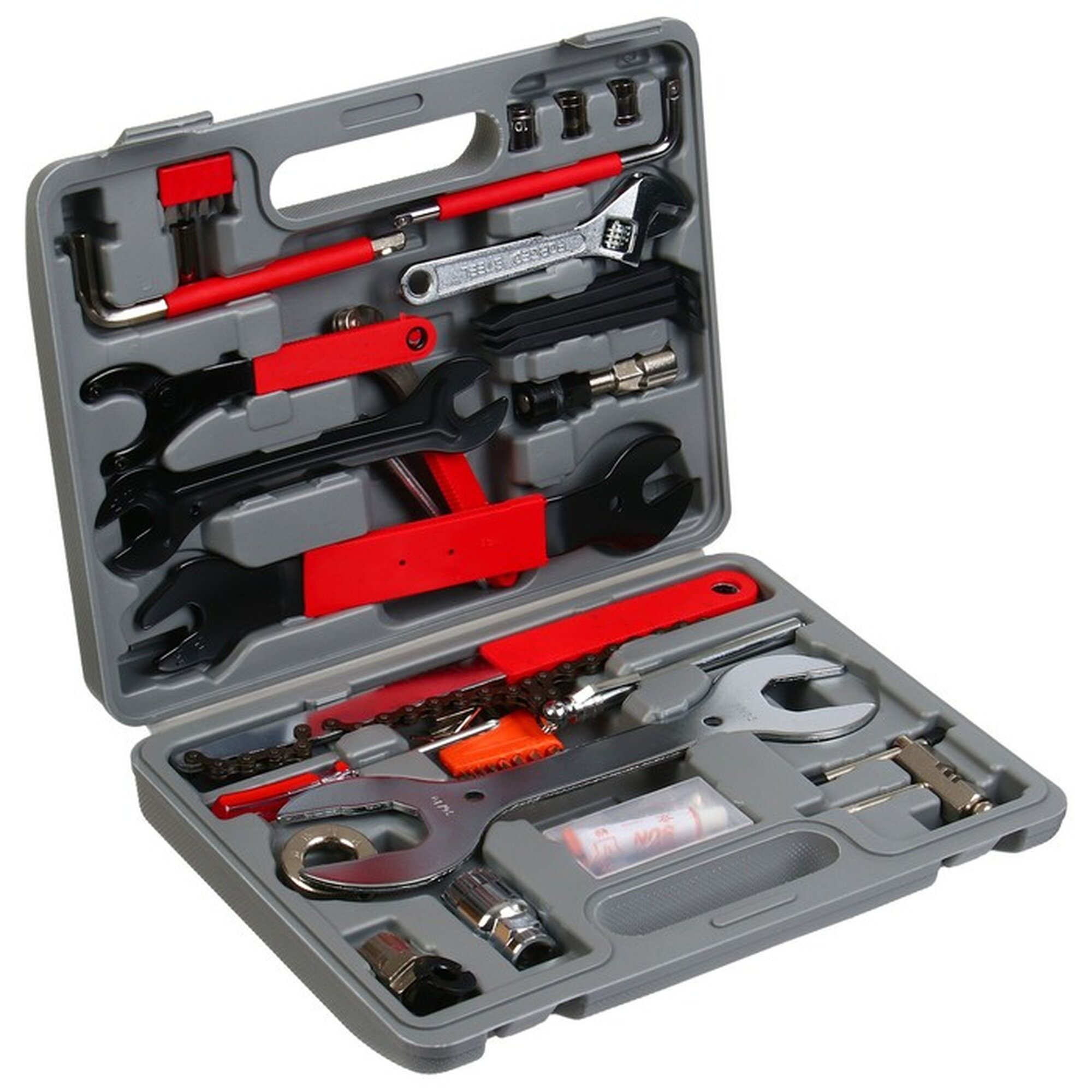 Набор велоинструментов Сима-ленд, 44 предмета, в кейсе, красный/черный