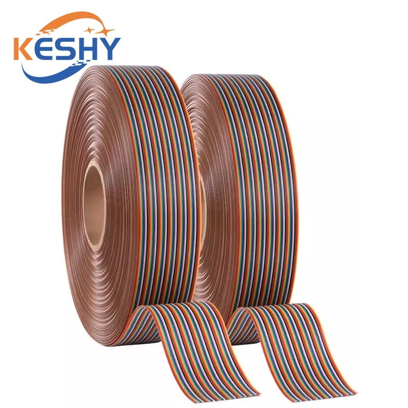 Кабель-перемычка Dupont 1 метр, 40-контактный, радужный, плоский, IDC, 40-контактный, с шагом 1,27 мм, для Arduino, печатных плат, DIY-наборов