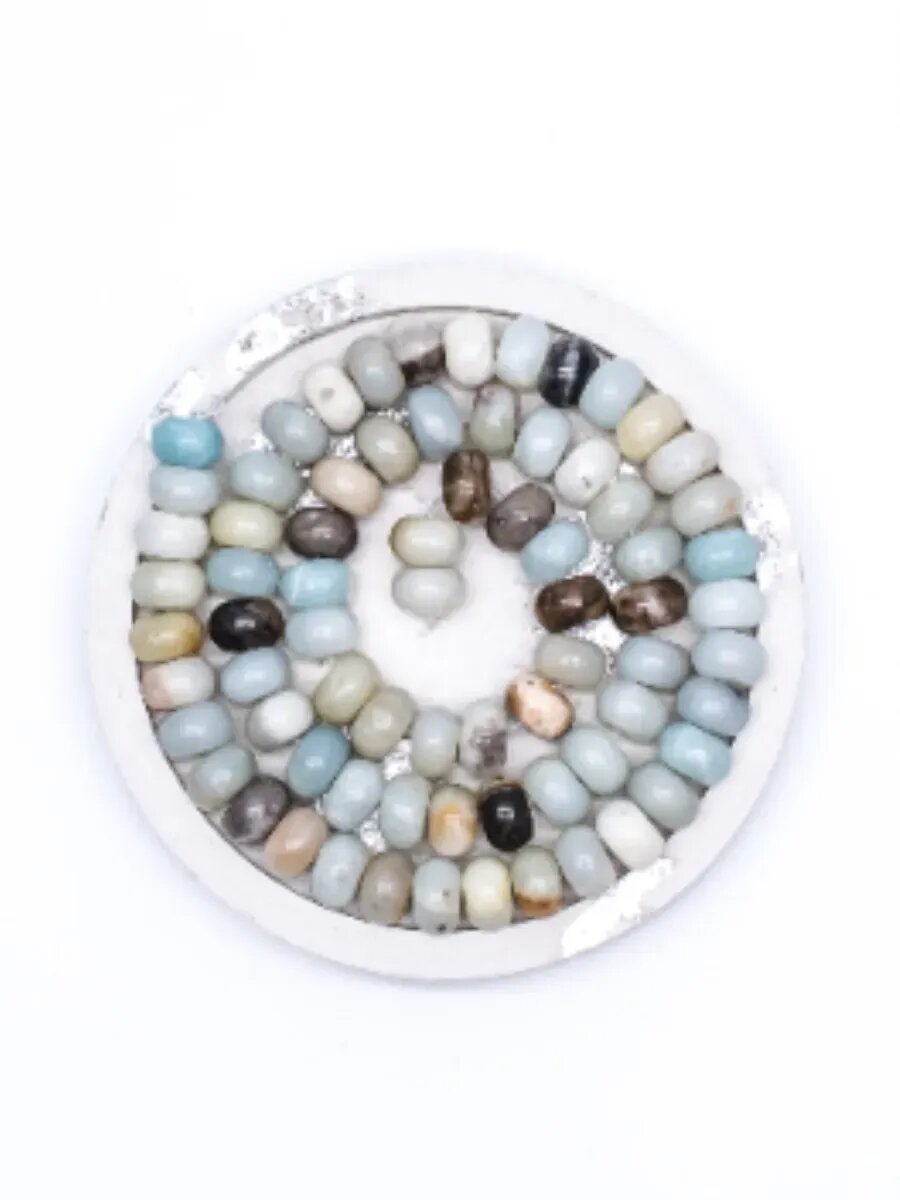 1210 Агат камни 8х5 рондель голубой песочный 1 шт премиум А+