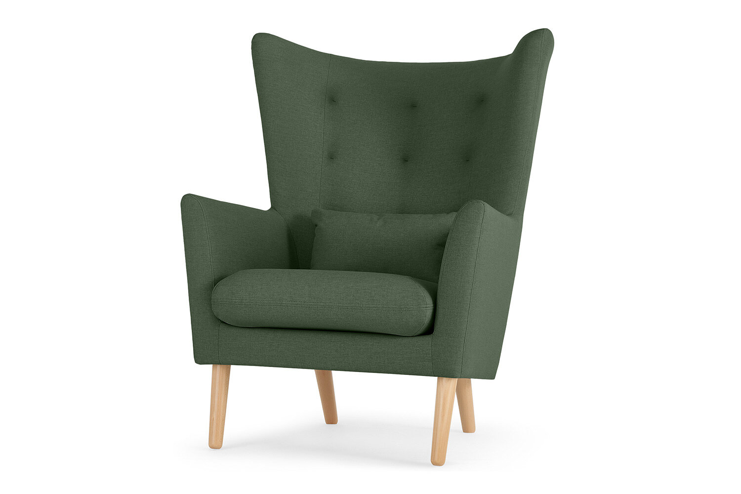 Кресло Эльтон 81х108х88 см, обивка рогожка, цвет зелёный, натуральное дерево