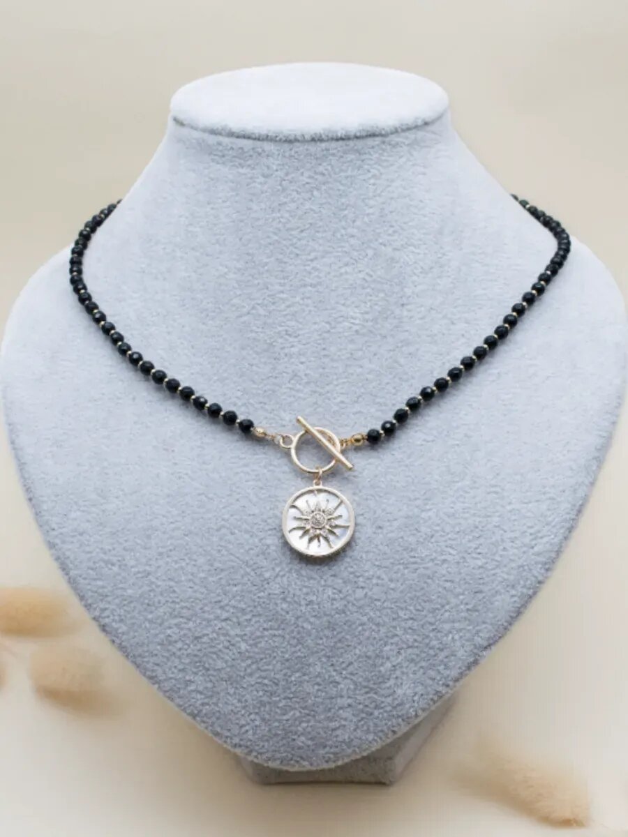 Колье, агат, перламутр