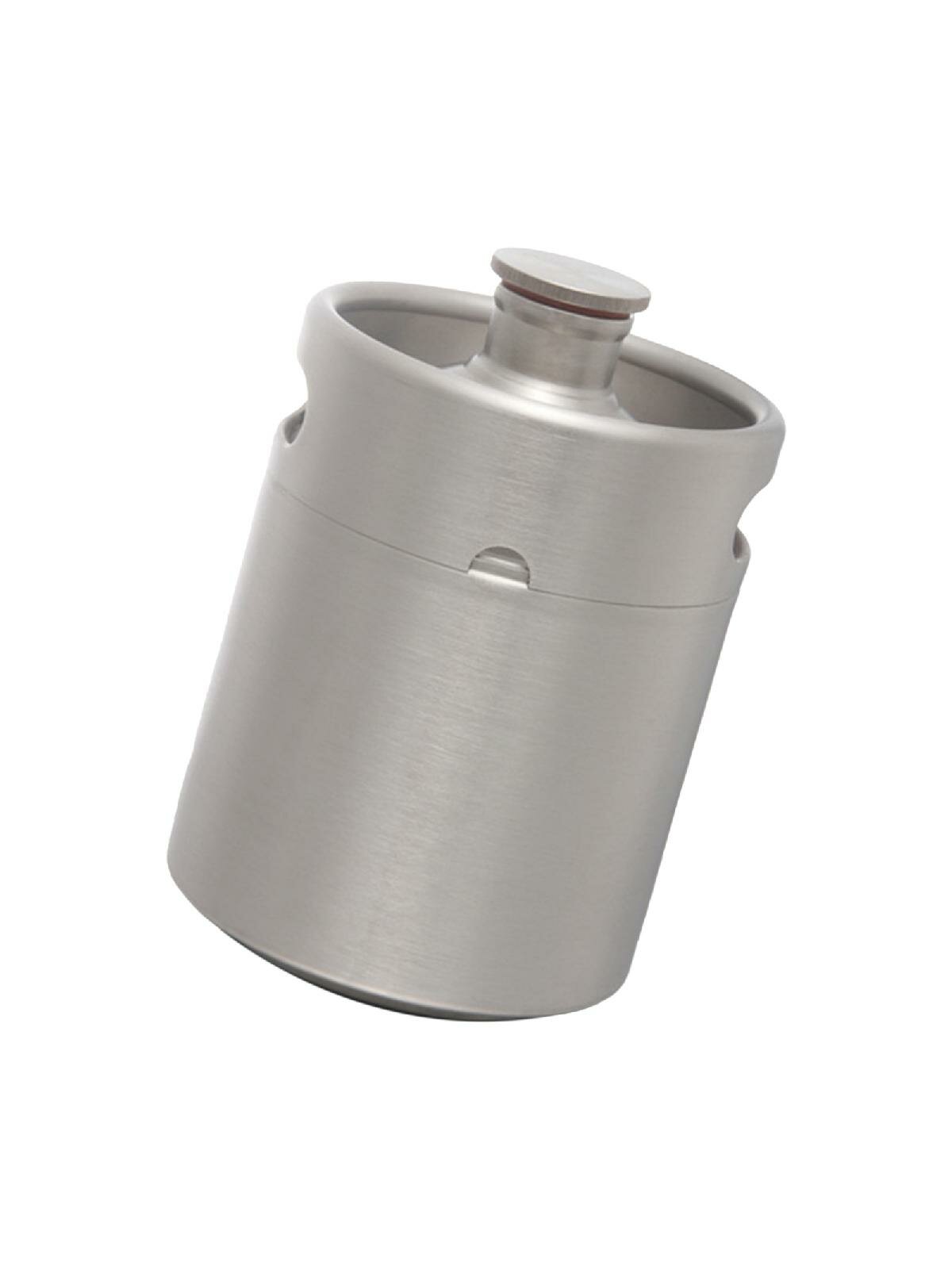 Практичные мини-кеги из нержавеющей стали для пива. Портативный пивной гровер. Сохраняет свежесть напитка благодаря выпускным клапанам.