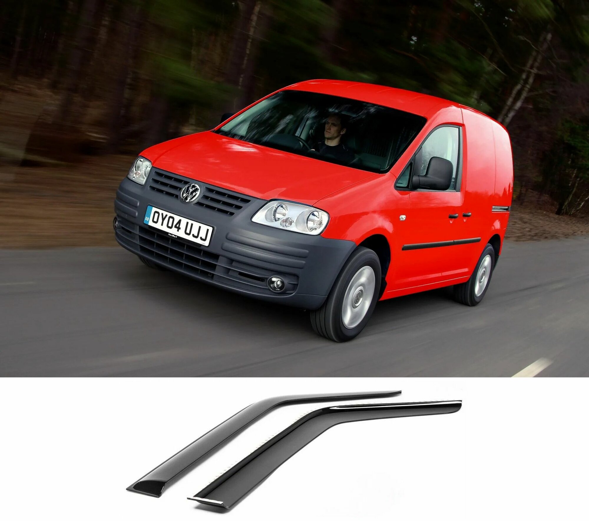 Дефлекторы боковых окон VOLKSWAGEN Caddy Фольксваген Кадди (2004-2010)
