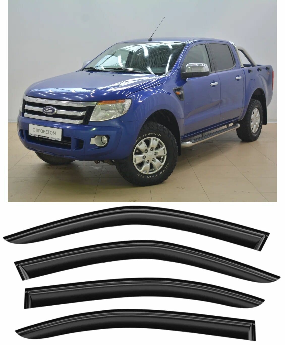 Дефлекторы боковых окон FORD Ranger Форд Рэнджер (2011 -2015) T6