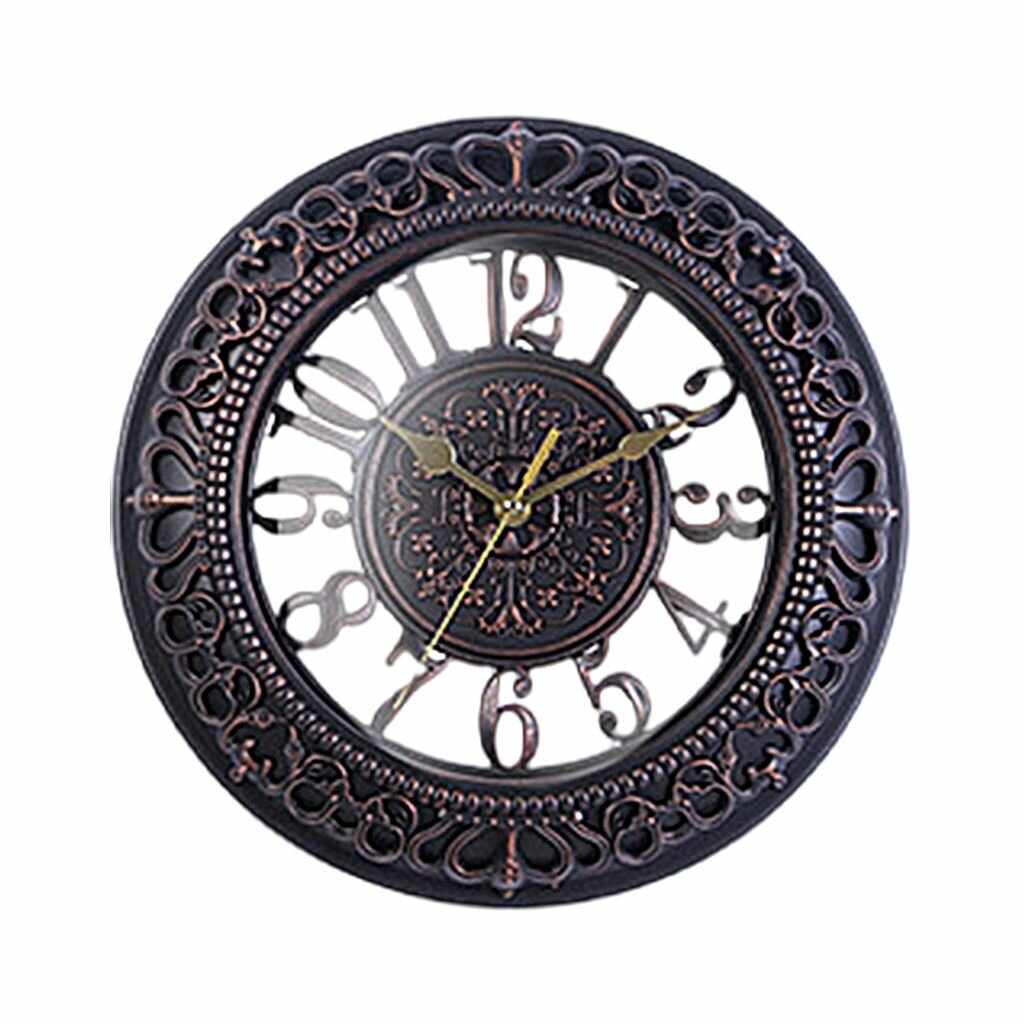 Колокол, Европейские креативные настенные часы диаметром 12 дюймов - 2760-1 антикварный черный