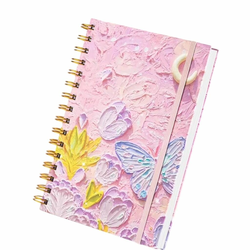 Блокнот, Блокнот A5 с кольцевым переплетом - цветные бабочки