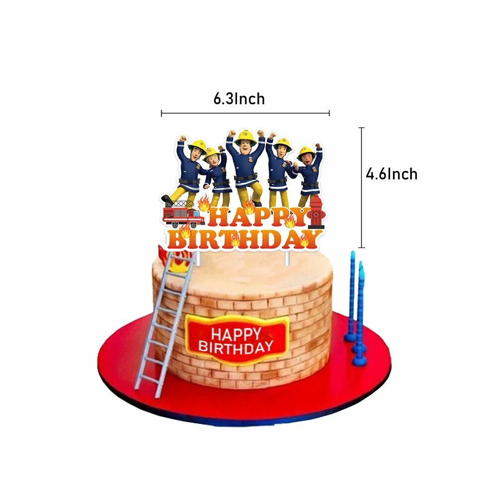 Баннер "Пожарный Сэм" BOUSSAC 1pcs cake decor