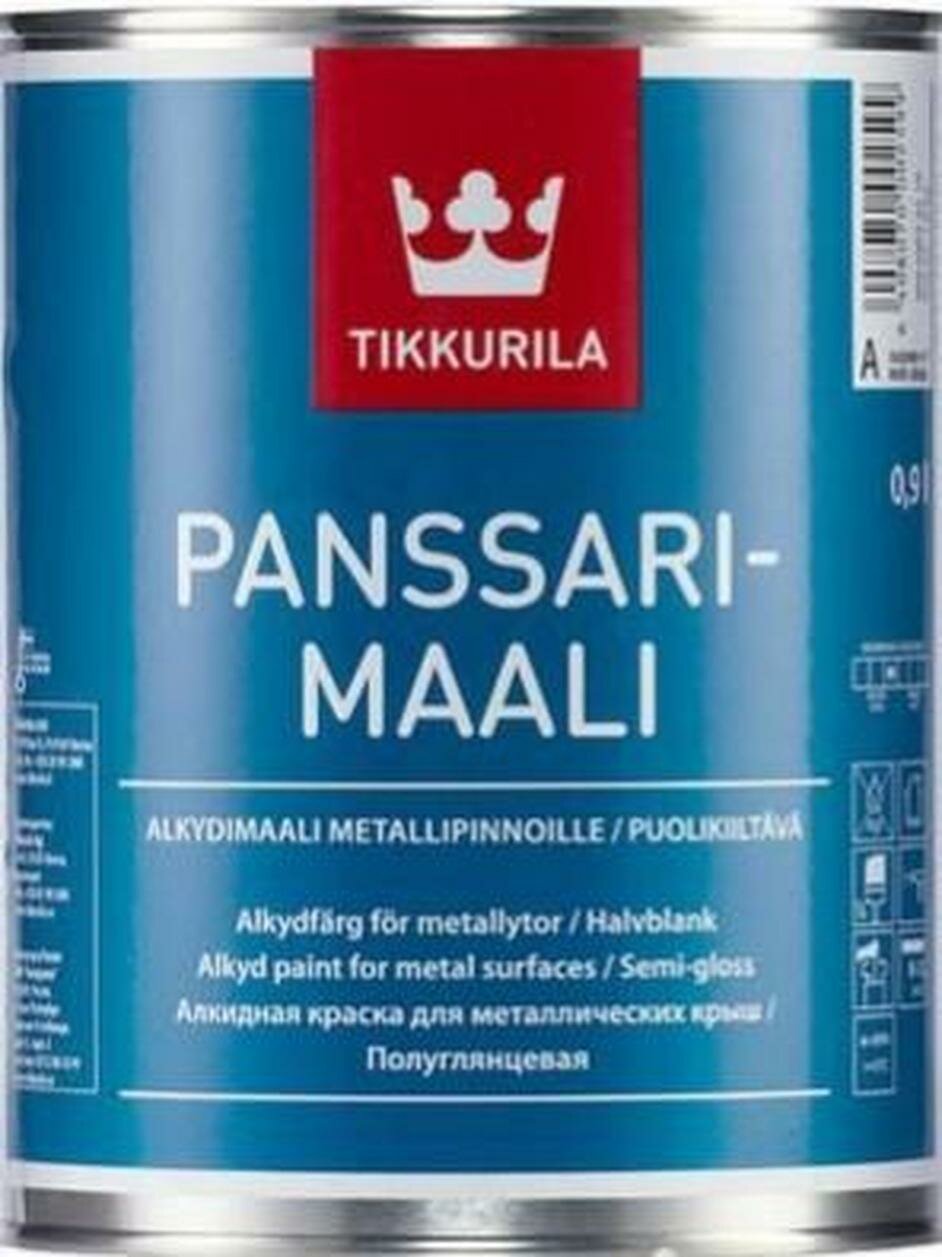 Краска алкидная Tikkurila Panssarimaali для наружных работ, полуглянцевая
