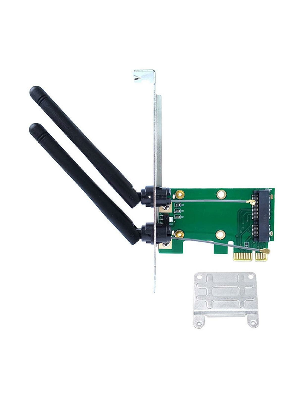 Mini PCIE to Desktop PCIE Adapter Card for Wireless WiFi Networking Cards with Two Antennas Support