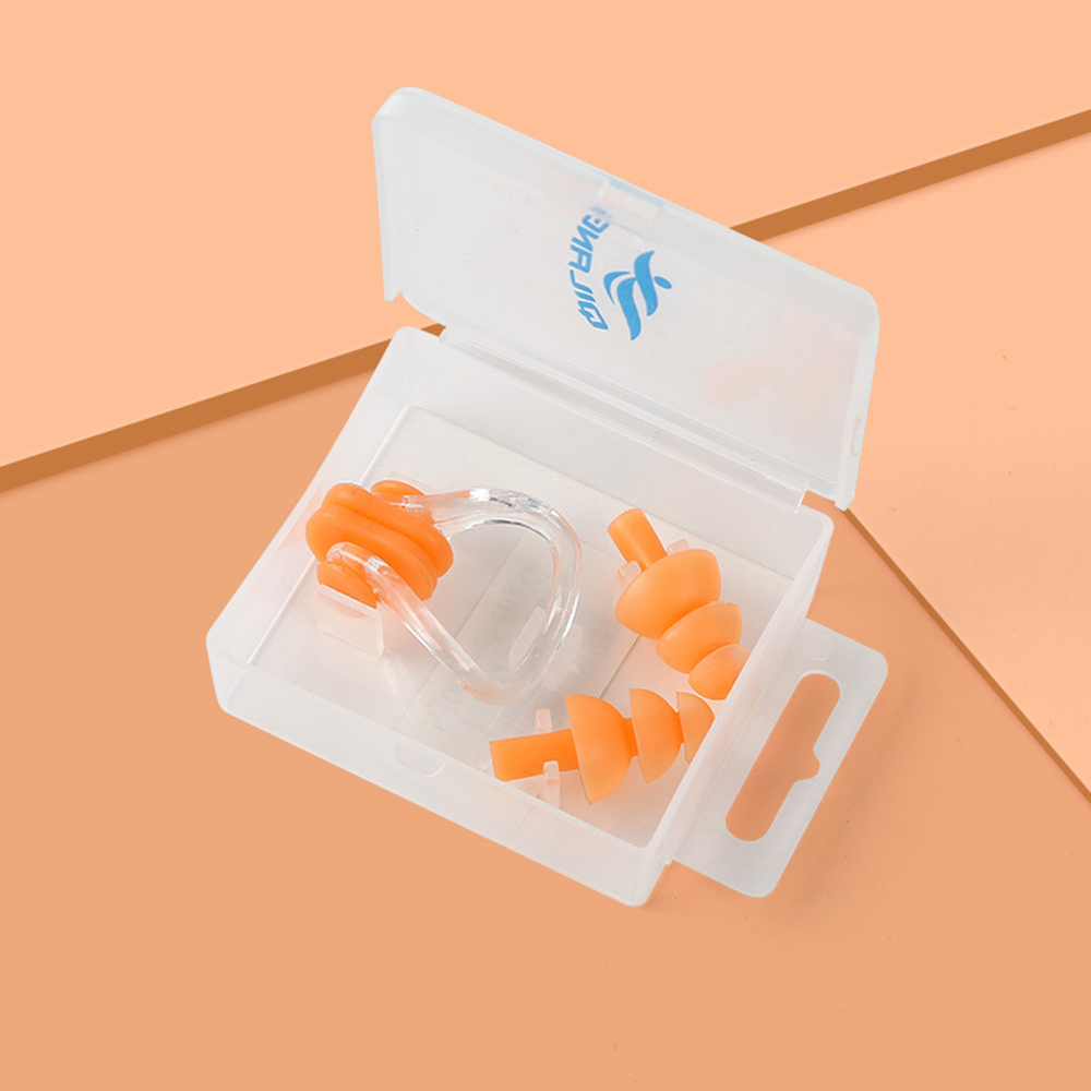 Беруши для плавания и зажим для носа для плавания, силиконовые для бассейна, набор из 1 пар, футляр в комплекте