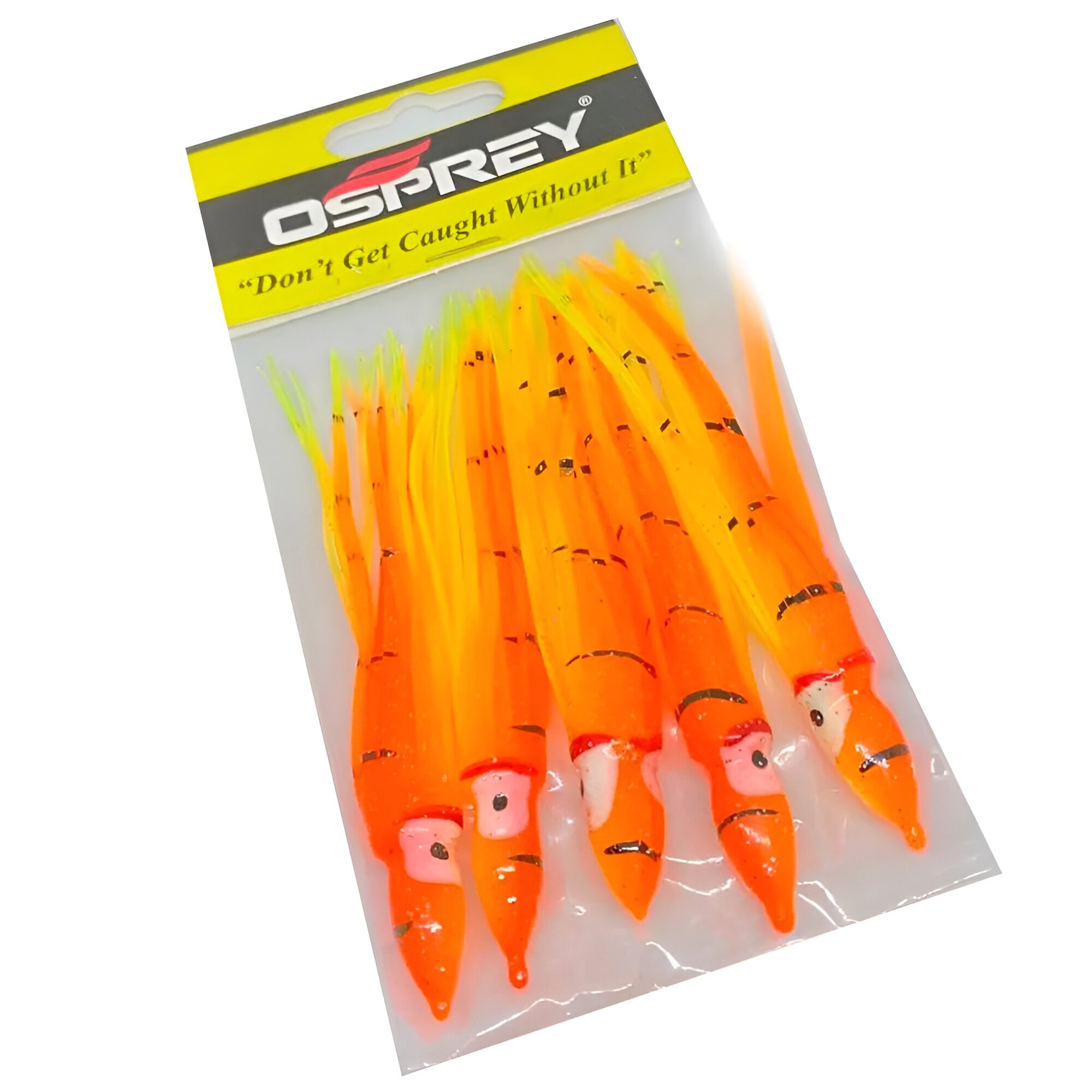 Мягкая приманка Октопус не оснащенный 10см для морской и пресноводной рыбалки желто-оранжевый. уп-5шт.