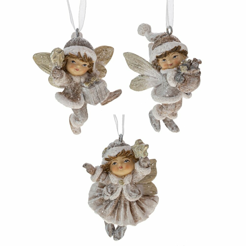 Фигурка декоративная подвесная "Ангелок" (цена за 1 штуку), L5 W4 H6,5 см, 3в.