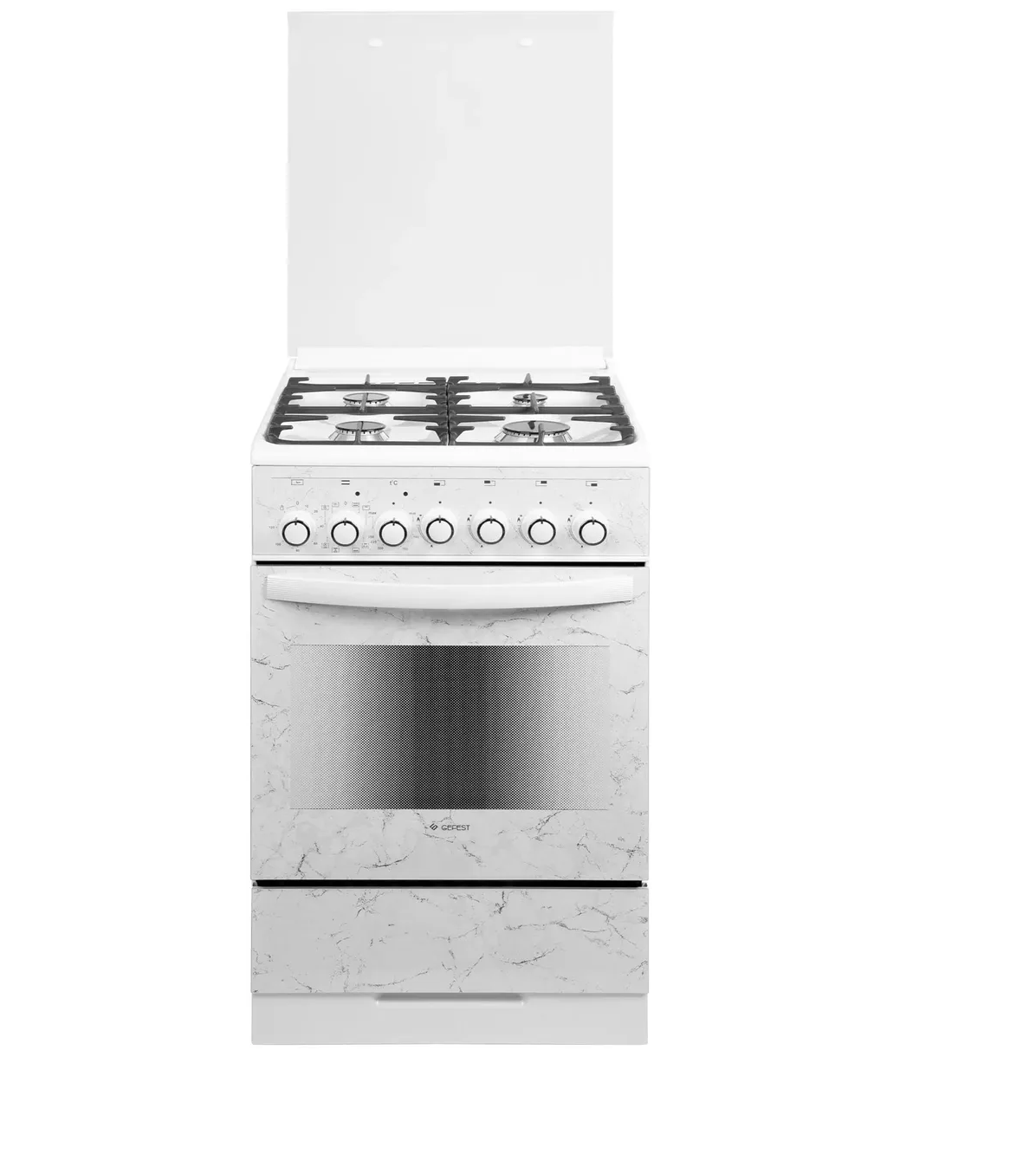 Плита комбинированная Gefest 5302-03 0052 (13775001) белый, 4 газ конфорки мощность 3250Вт, объем 55л, гриль с вертелом