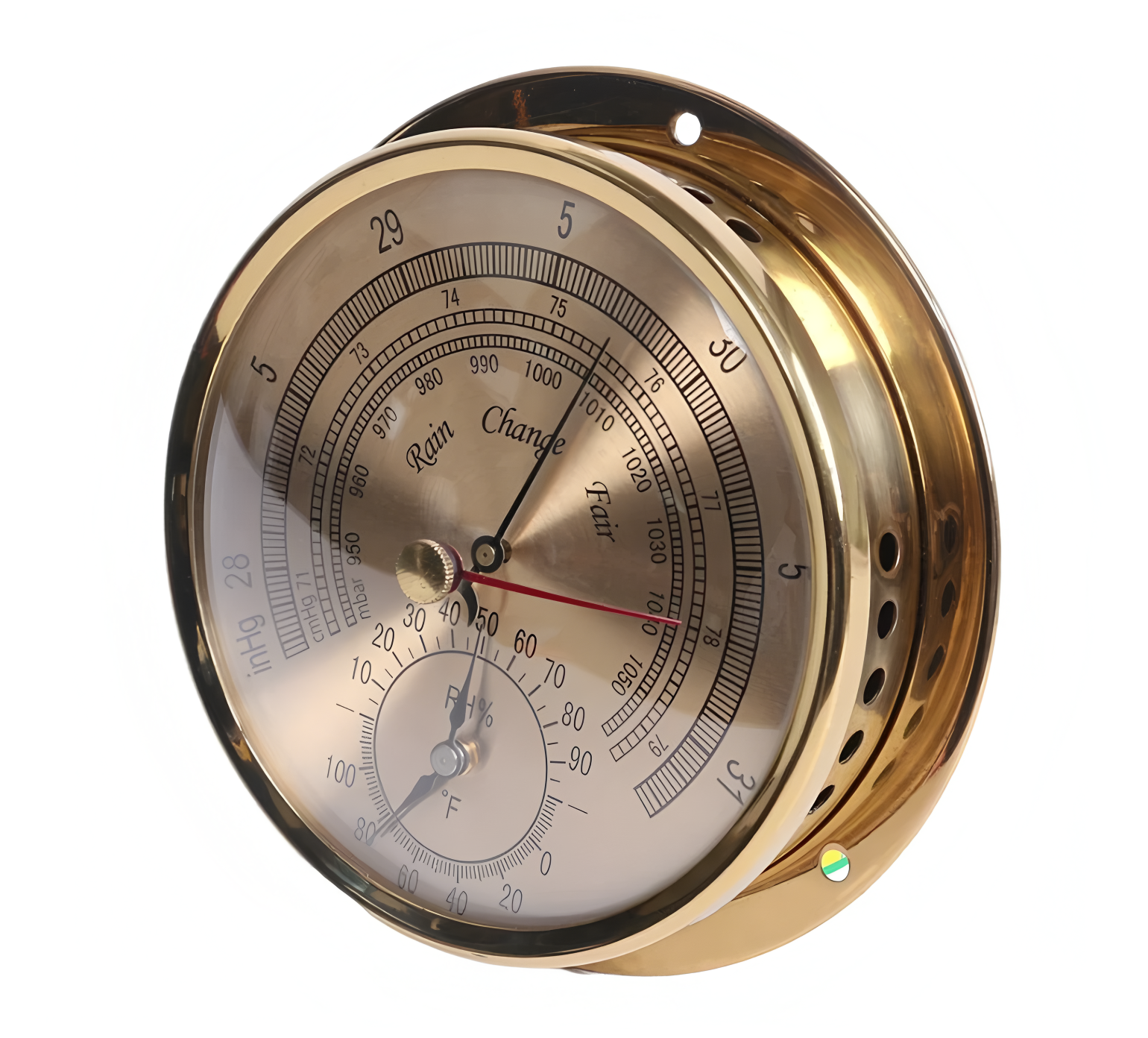 Барометр E824, латунный, многофункциональный 3-в-1, точность, ручная работа, желтый