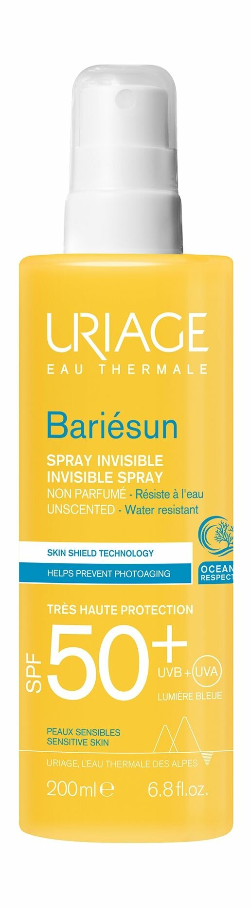 URIAGE Спрей для тела без ароматизаторов SPF 50+ "Барьесан", 200 мл