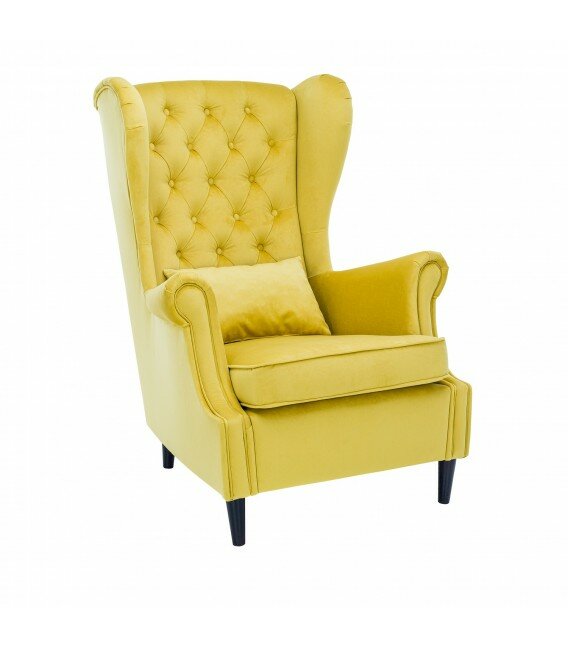 Кресло Leset Винтаж, ткань велюр, v28 желтый