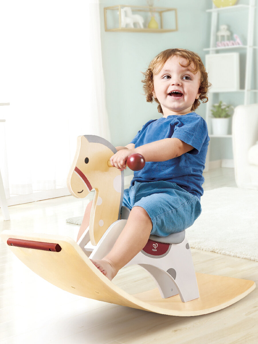Детская качалка балансир деревянная Hape "Лошадка" 2в1 E1203_HP