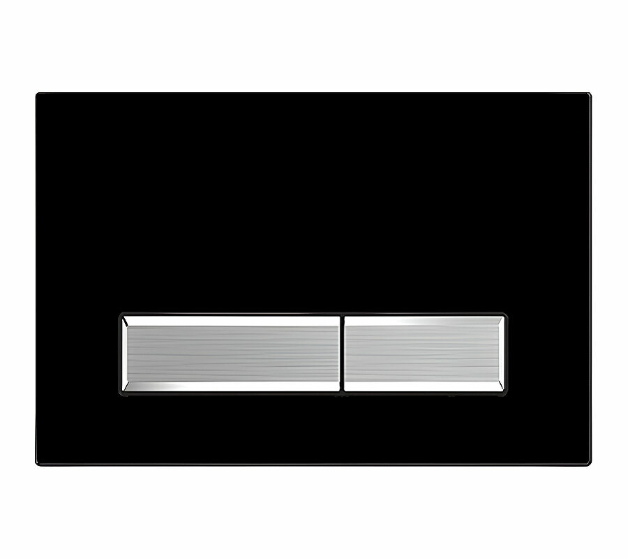 Панель смыва Aquatek Slim, клавиши прямоугольные никель, чёрный матовый KDI-0000026