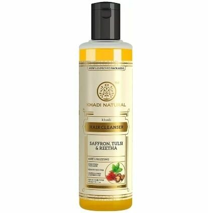 2 шт. Шампунь Шафран, Тулси и Рихта Кхади, Khadi Natural Saffron, Tulsi, Reetha 210 мл. Индия