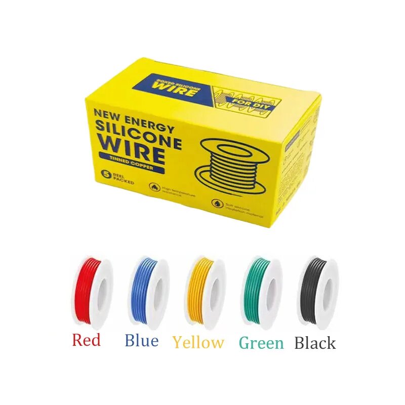 Силиконовые провода Bytebattle 20 AWG, 5 цветов, 10м