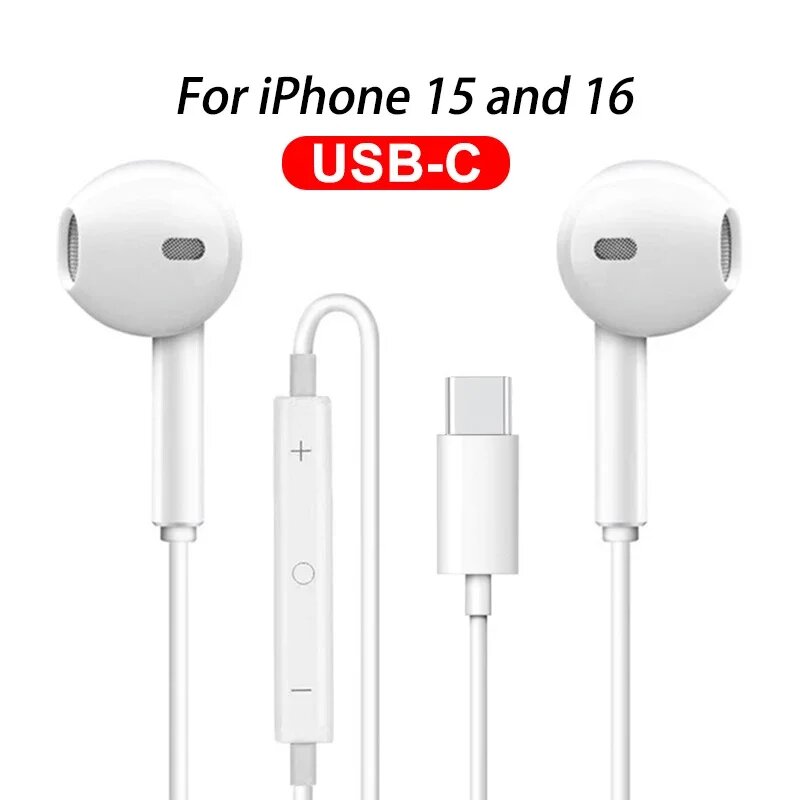 Проводные наушники Apple USB-C Lightning For iPhone 15-16
