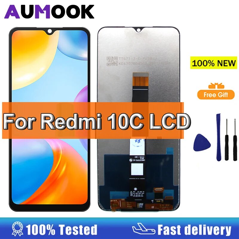 6,71 "10C дисплей для Xiaomi Redmi 10C ЖК-дисплей с цифровым преобразователем сенсорного With Frame