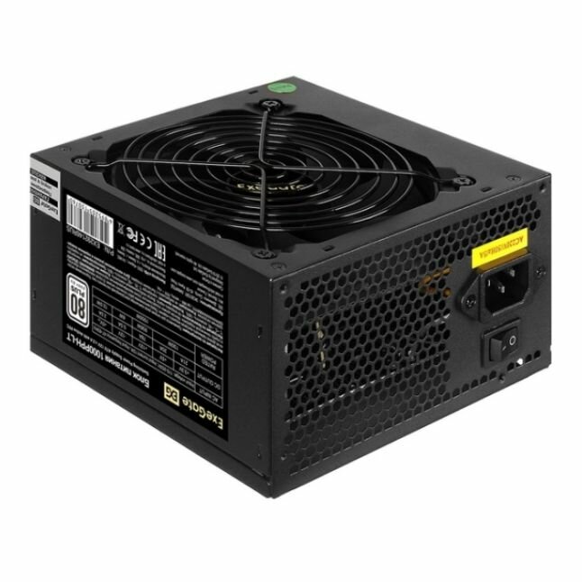 Блок питания ExeGate 1000PPH-LT 80+ EX292146RUS 1000W (EX292146RUS) черный - 80+ Standart, ATX 24-пин, 4 pin + 4 pin x2 CPU, 8 SATA, 4 x 6+2 pin PCI-E