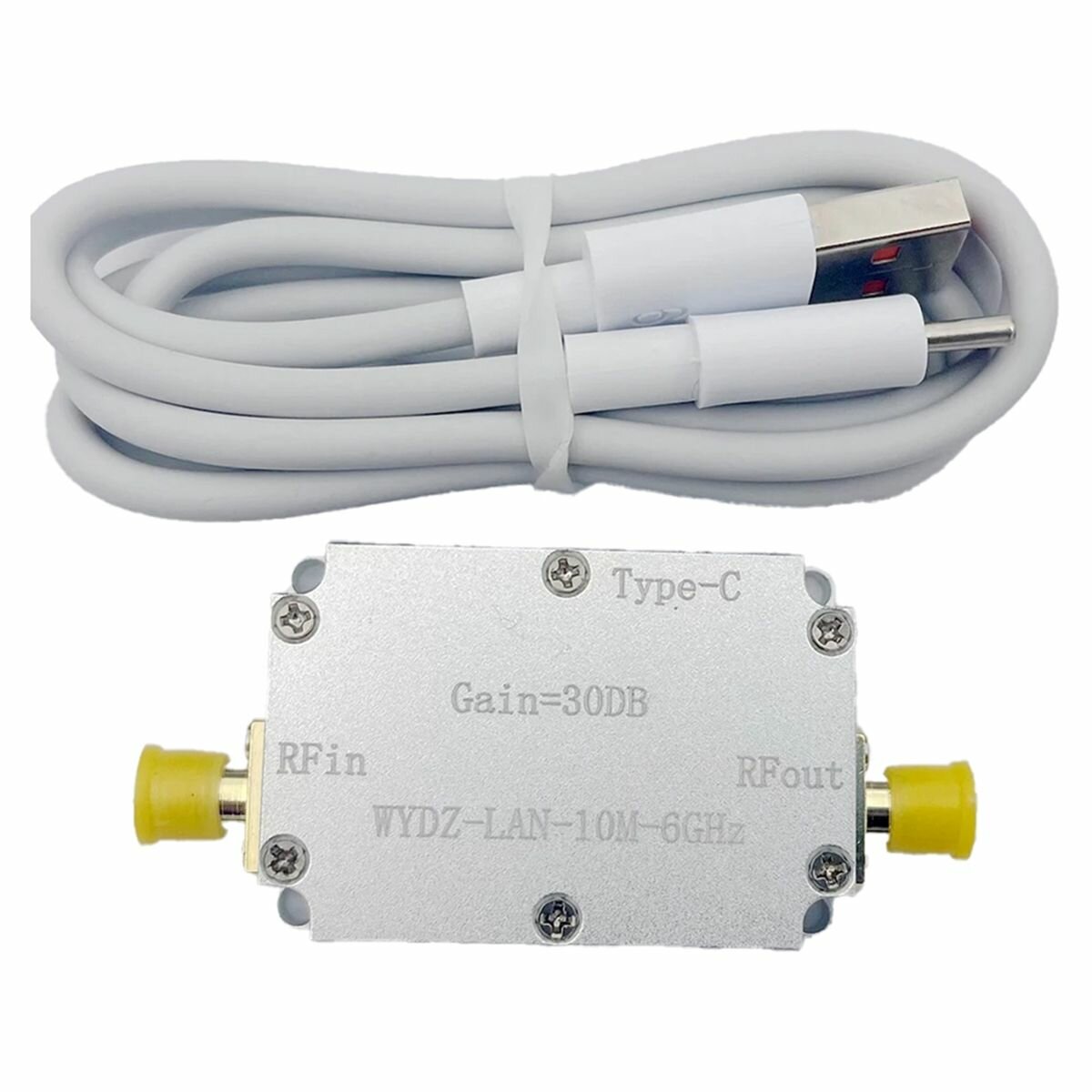 Усилитель высокой плоскостности 10 м-6 ГГц, усиление 30 дБ, приемник радиочастотного сигнала, передача изображения, GPS, программное обеспечение, радио, FM