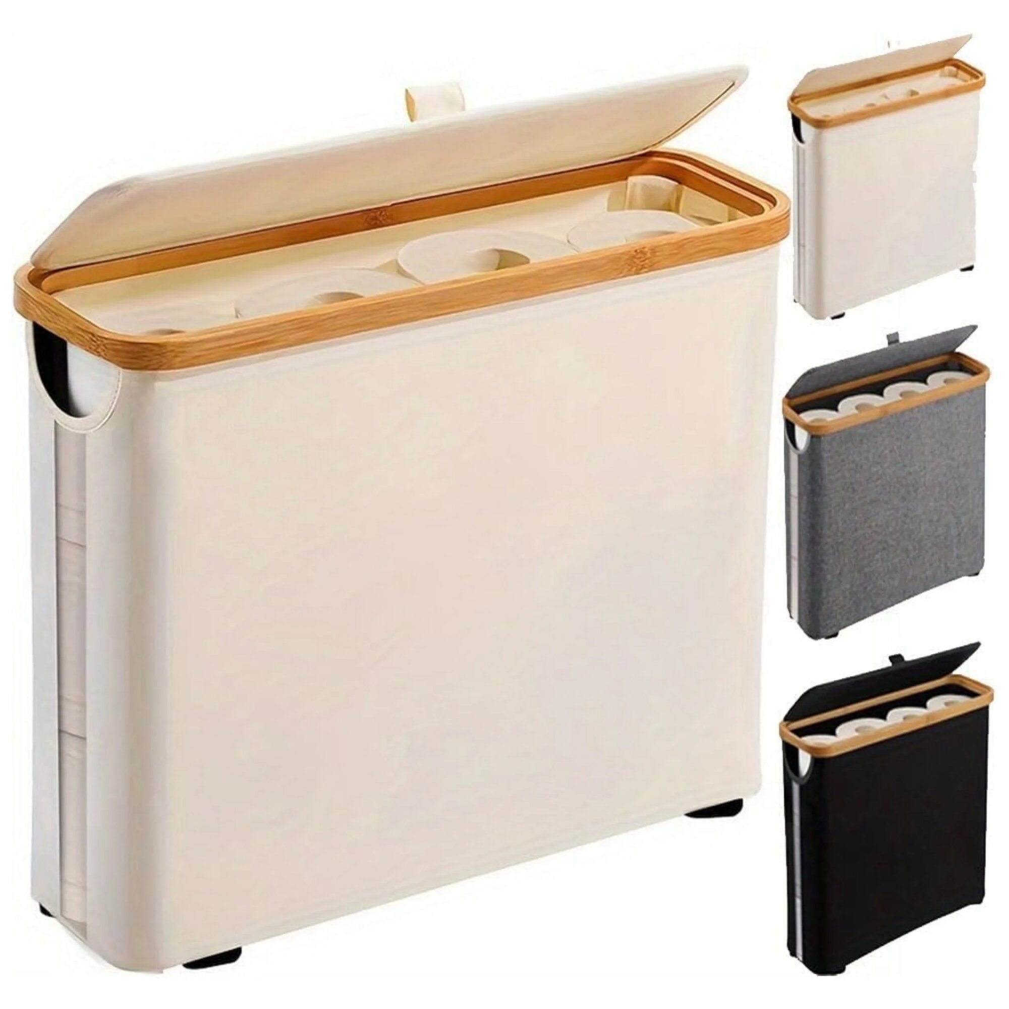 Бамбуковая корзина для ванной Хранение туалетной бумаги в серых щелях