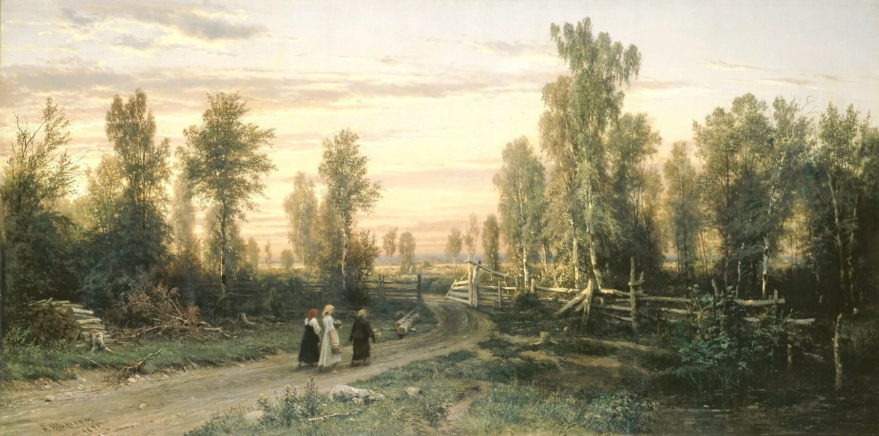 Картина Ивана Шишкина Вечер 60х30 см