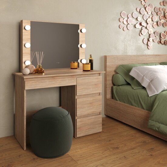 Стол косметический Рвк с подсветкой Сура 900х1360х400 Сонома