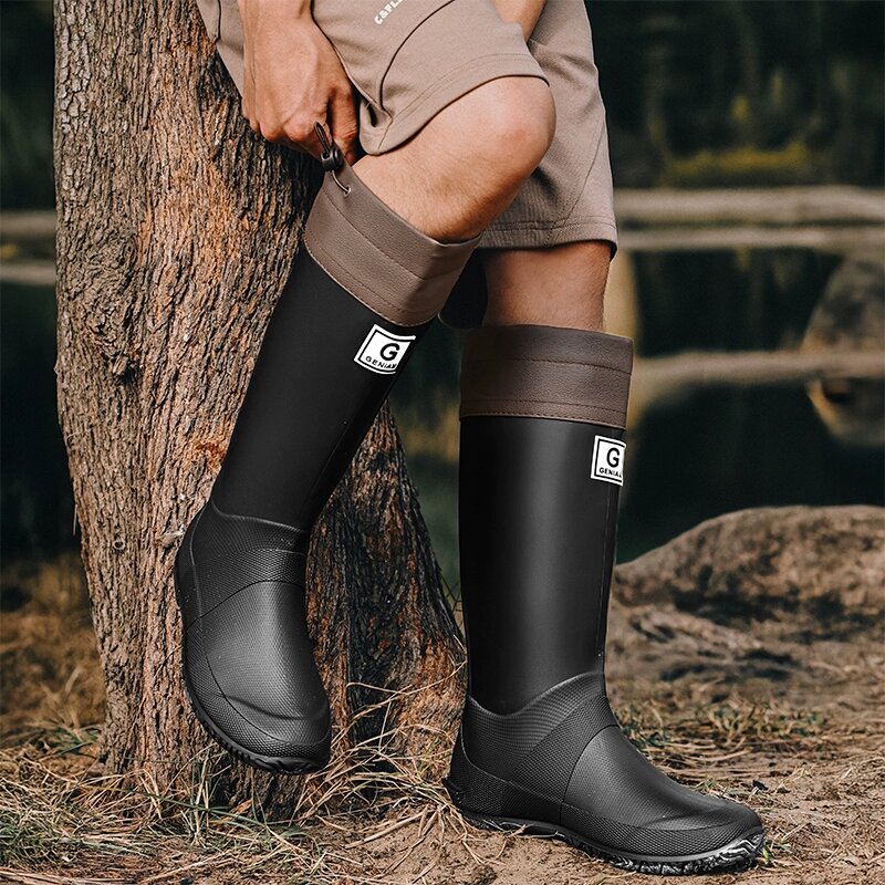 Полуботинки, походная обувь, женская модная резиновая обувь, резиновые сапоги средней высоты, водонепроницаемые нескользящие рабочие резиновые сапоги для родителей и детей