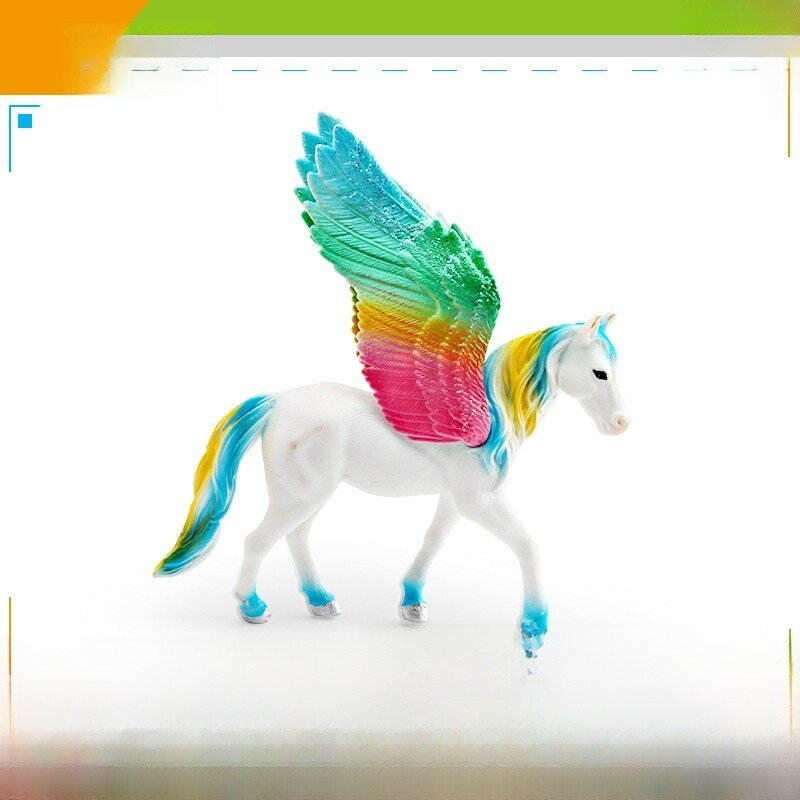 Mythical unicorn display pvc static model kids room ornament for fantasy animal fans large pegasus