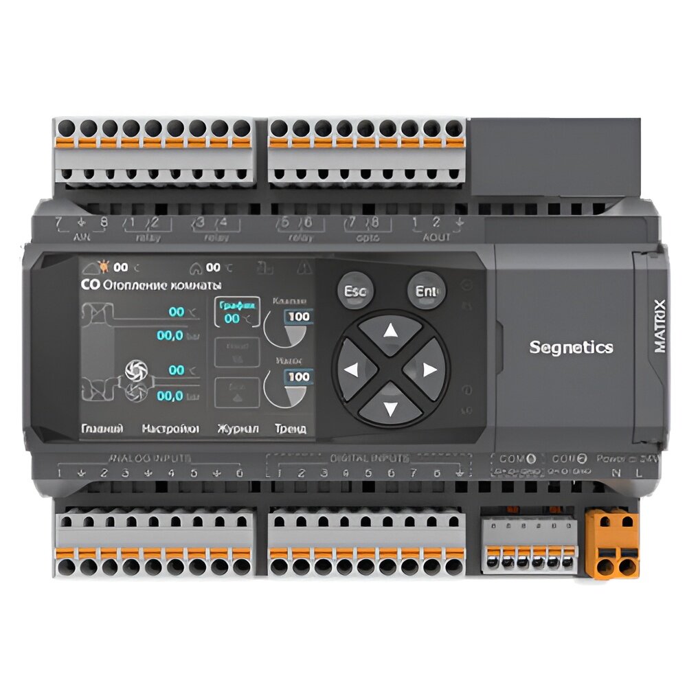 Matrix-1021-70-4 Контроллер + HMI 24В 8DI 8AI 5RO (5A) 1DO (оптореле) 4AO 2RS485 Modbus RTU