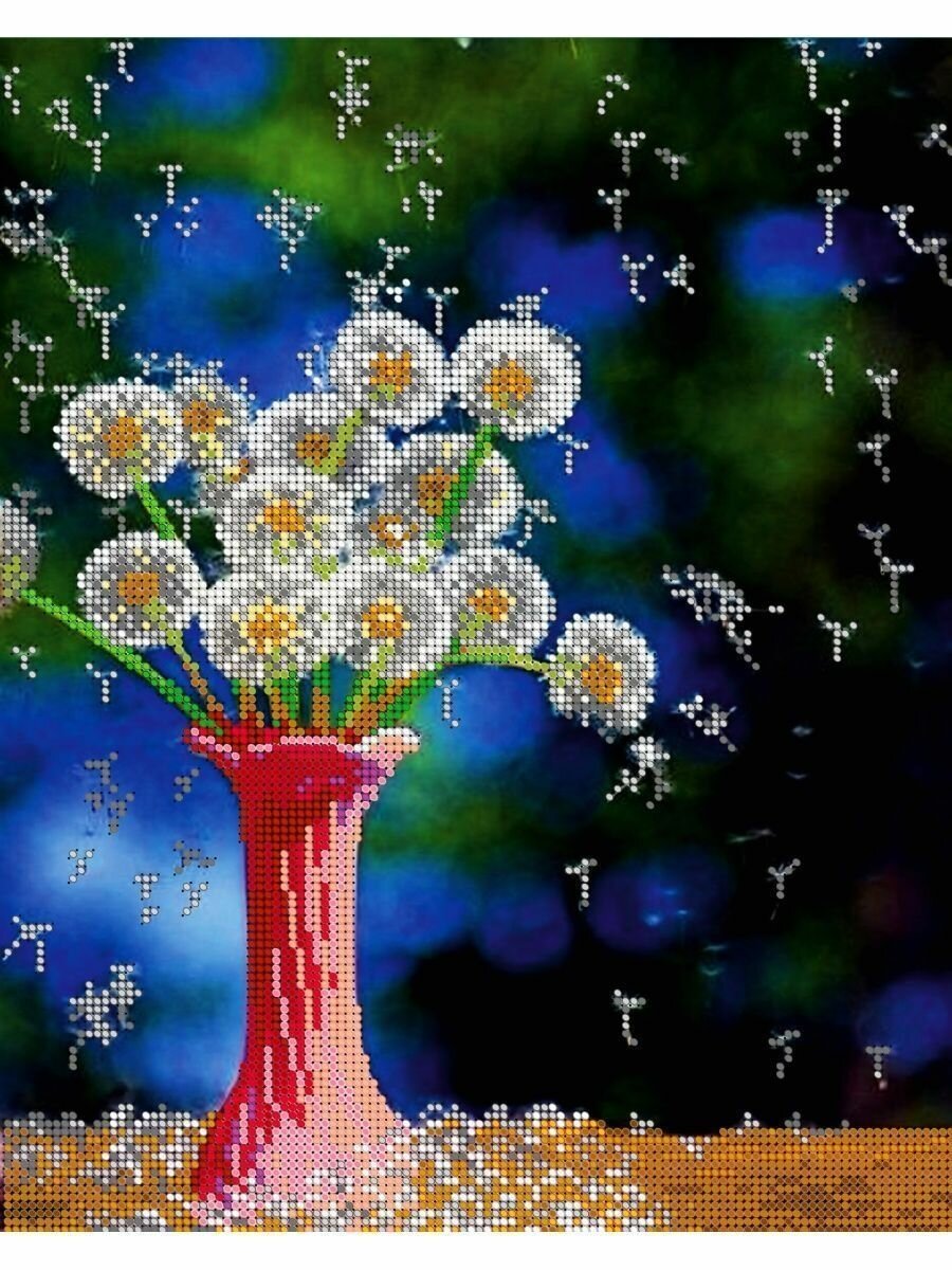 Набор для вышивания бисером картины Одуванчики