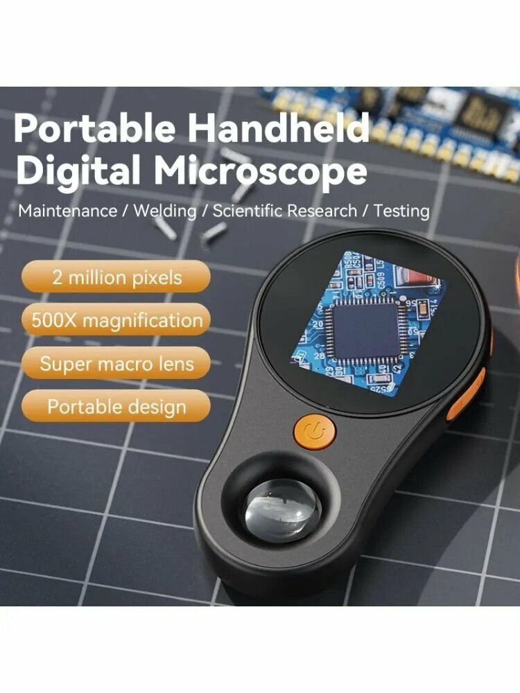 500 - кратный портативный цифровой микроскоп, компактный портативный, автоматический фокус для сварки / исследований