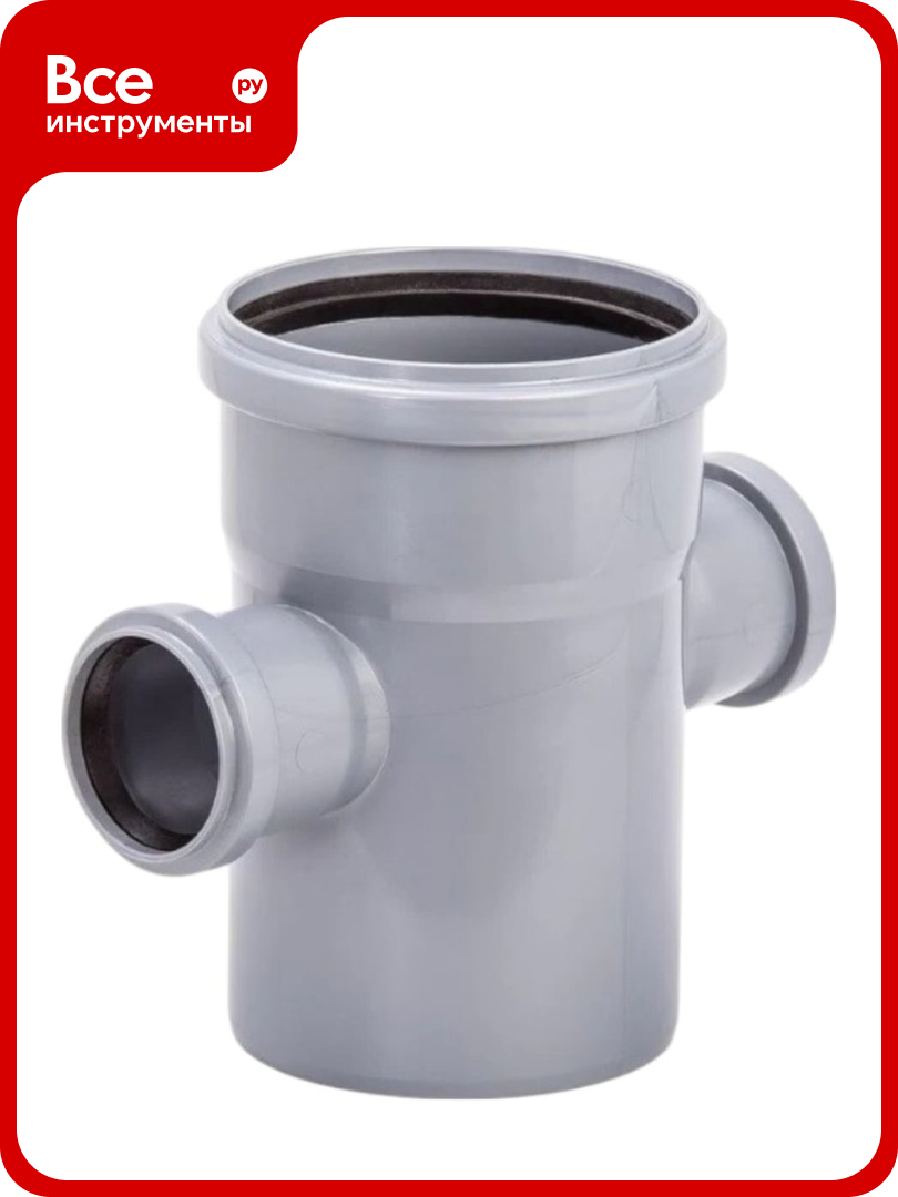 Крестовина РемоКолор наружная канализация, рыжая, 45 градусов, 110 мм 145-769, серая